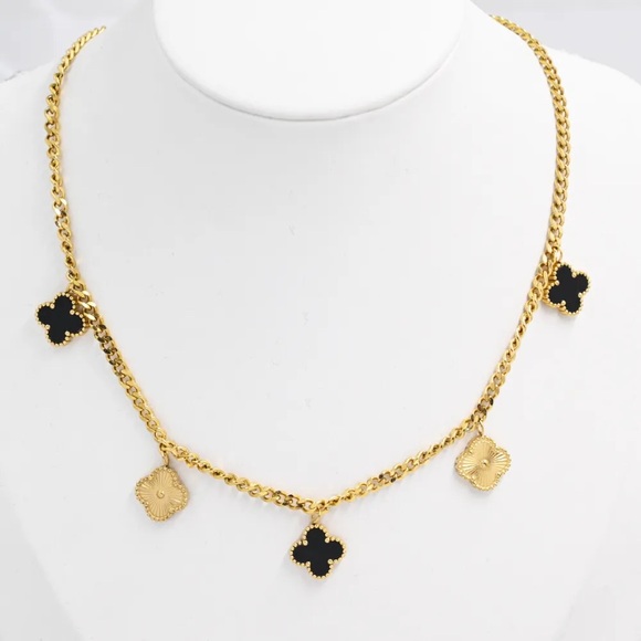 Jewelry | 18k Gold Plated Stainless Steel Clover Necklace | Poshmark